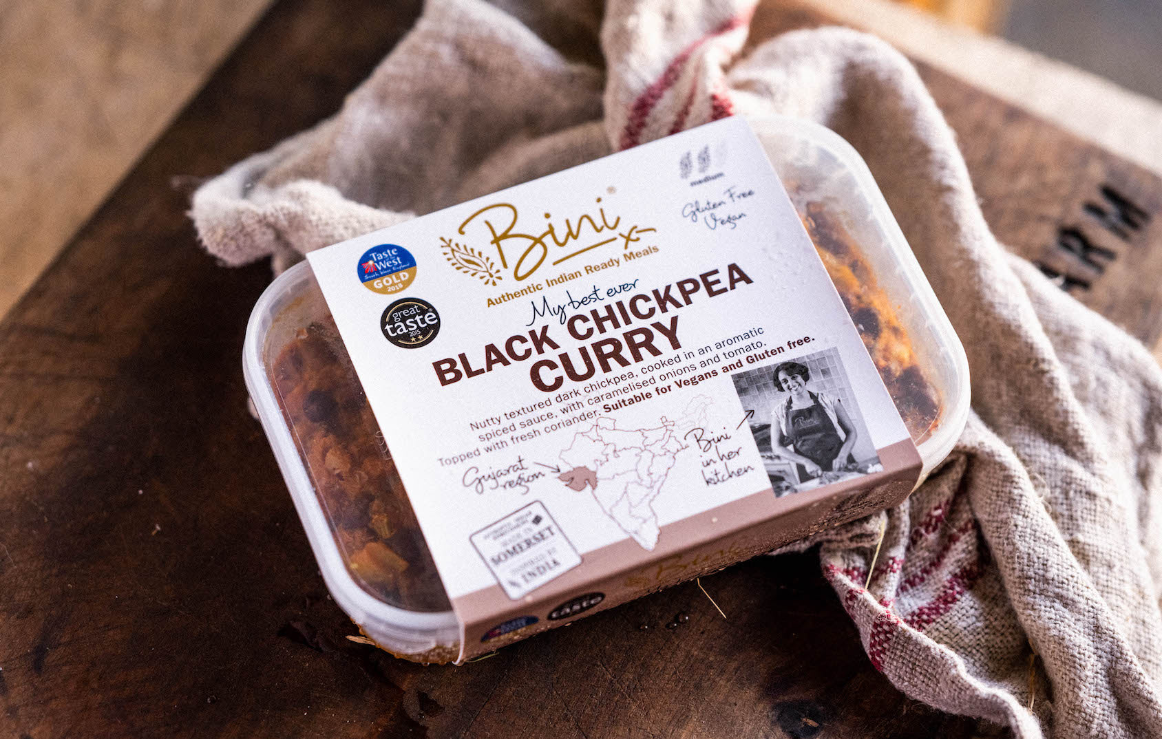 Bini's Black Chickpea Curry Ready Meal | Edenmoor (formerly Pipers Farm)